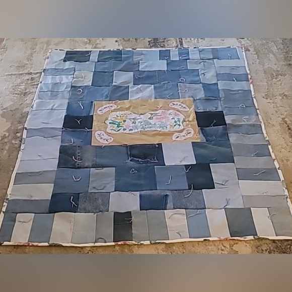 Hand Crafted | Bedding | Women Of Grace Hand Crafted Blue Jeans And ...